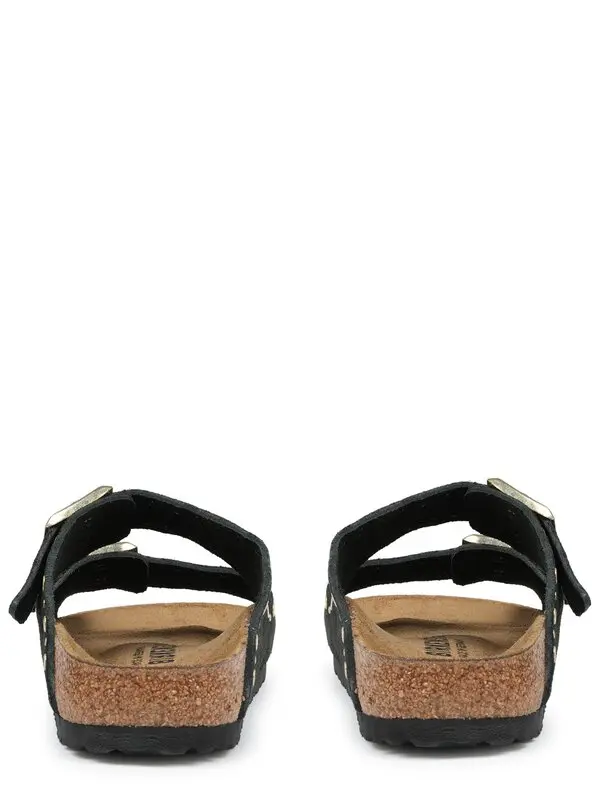 BIRKENSTOCK Arizona Rivet Studded Suede Sandals - Black