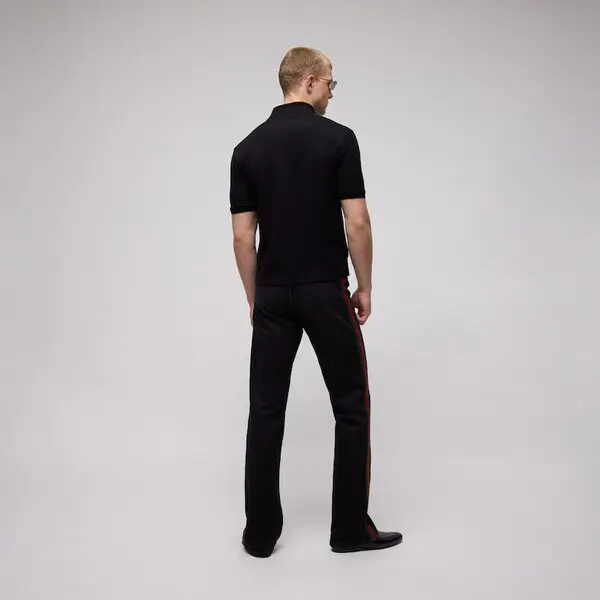 Gucci Gg Technical Jersey Jacquard Polo Shirt - Black