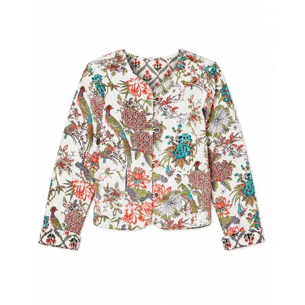 YUMI Quilted Reversible Botanical Print Jacket