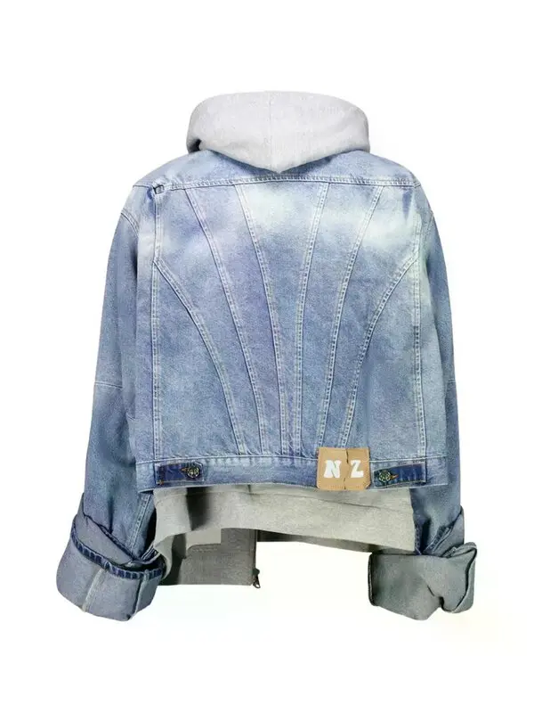 Natasha Zinko Multi-layered Hooded Denim Jacket