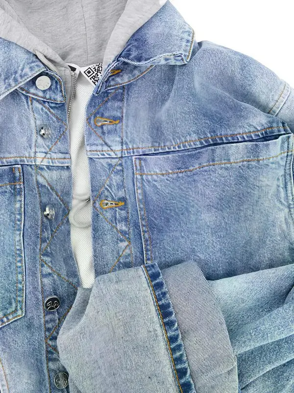 Natasha Zinko Multi-layered Hooded Denim Jacket