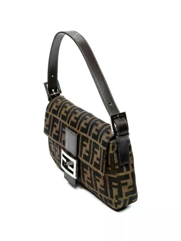 Fendi Zucca Canvas Baguette Shoulder Bag