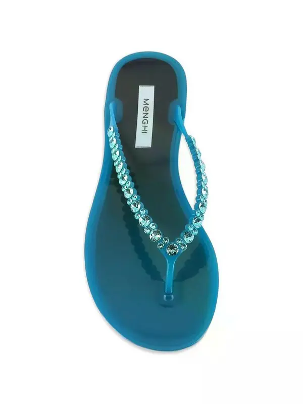 Menghi Crystal Embellished Flip-flops