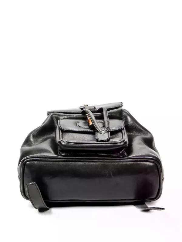 Gucci Mini Bamboo Leather Backpack - Black