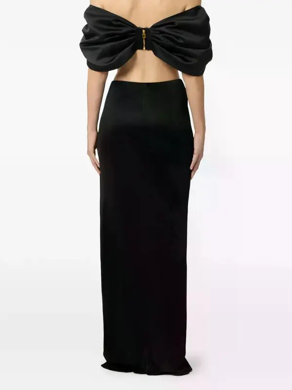 Elisabetta Franchi Draped Maxi Skirt With Side Slit