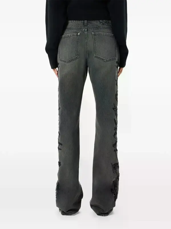 Blumarine Zebra Embroidered Jeans - Black