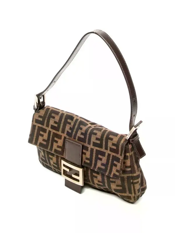 Fendi Zucca Baguette Handbag - Brown