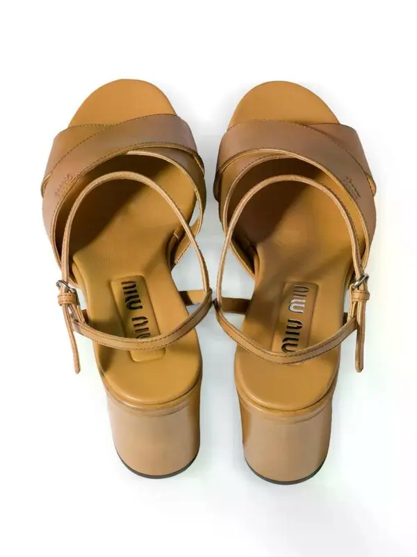 Miu Miu Leather Platform Sandals