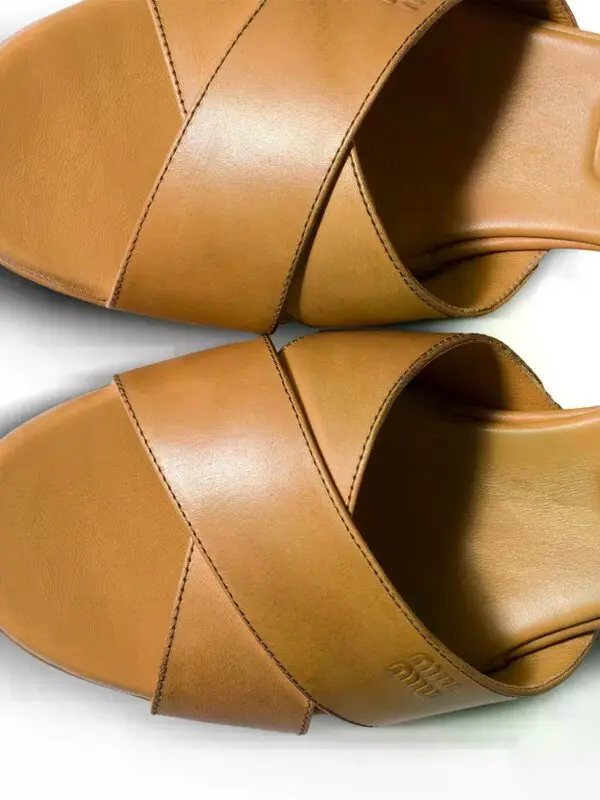 Miu Miu Leather Platform Sandals