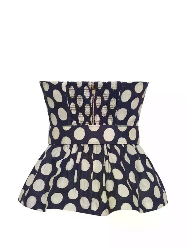 Cara Cara Tilda Strapless Peplum Top - Blue