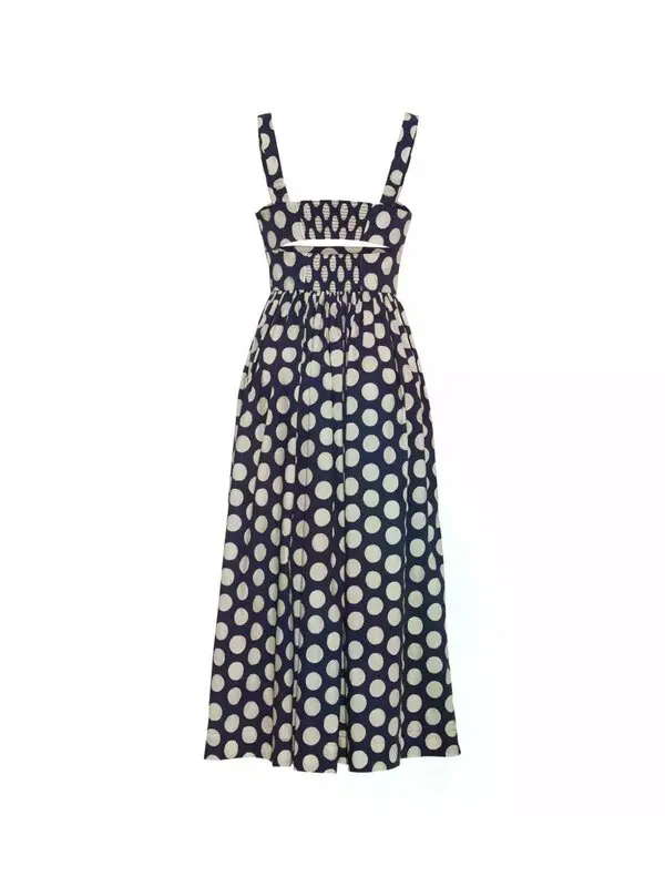 Cara Cara Clover Polka-dot Midi Dress - Blue