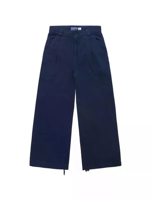 BLUE BLUE Sashiko Tucked Wide Leg Trousers