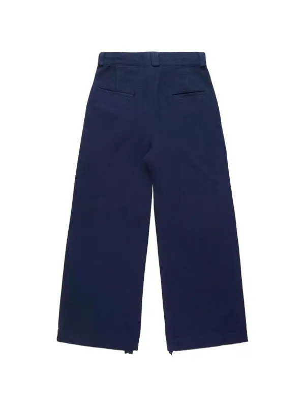 BLUE BLUE Sashiko Tucked Wide Leg Trousers