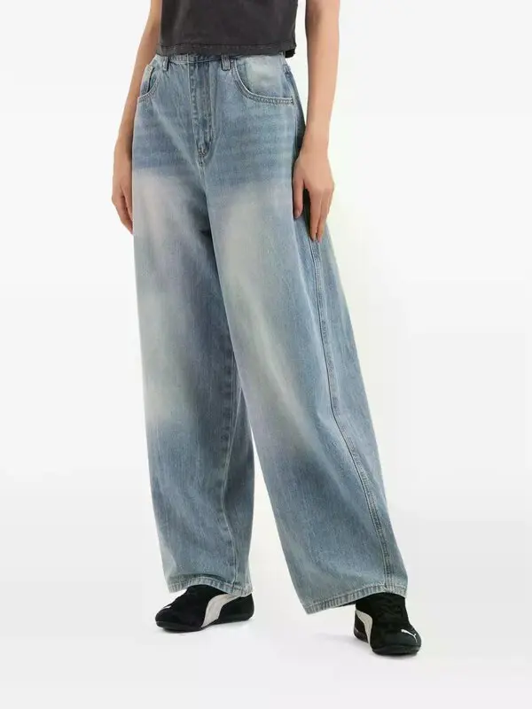 MINI CREAM Faded Wing-print Jeans
