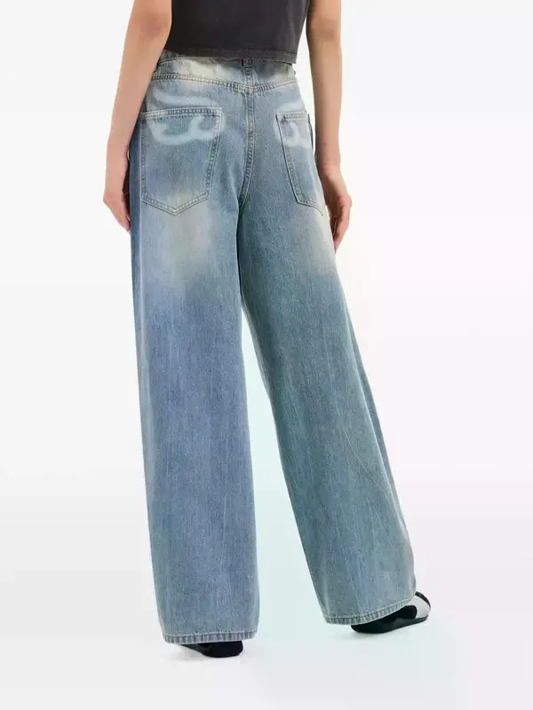 MINI CREAM Faded Wing-print Jeans