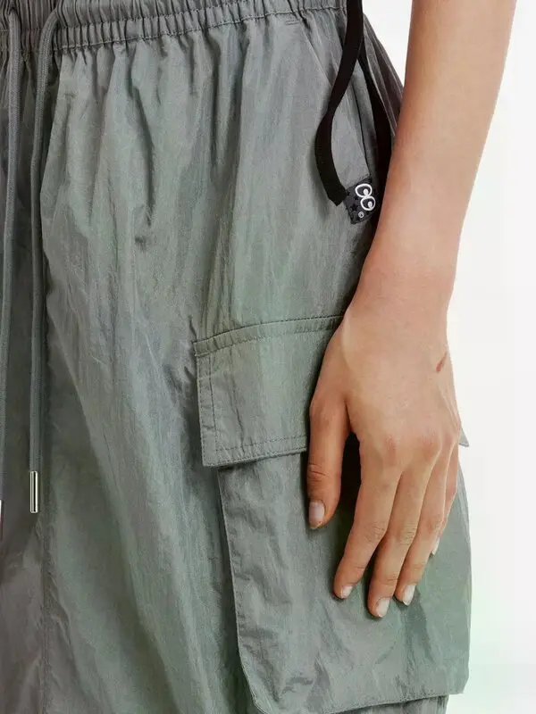MINI CREAM Drawstring-hem Cargo Maxi Skirt