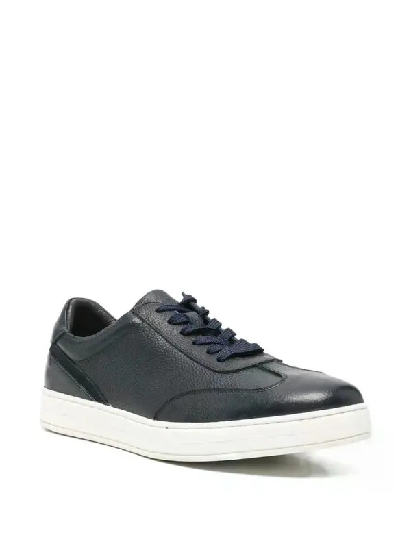 SERGIO MORETTI FIRENZE Leather Lace-up Sneakers - Blue