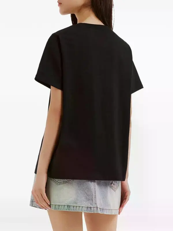 MINI CREAM Cotton Graphic Print T-shirt With Bow Detail