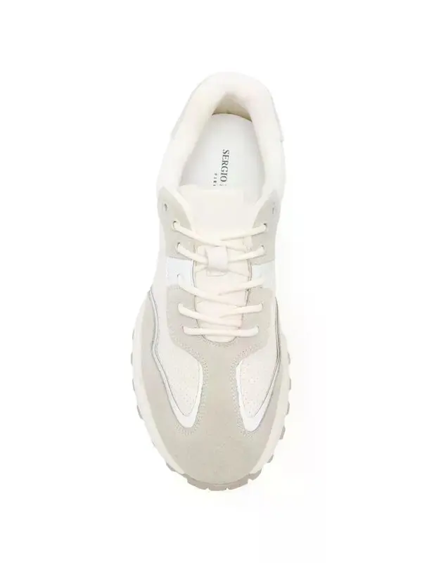 SERGIO MORETTI FIRENZE Perforated Suede-panel Sneakers - Grey