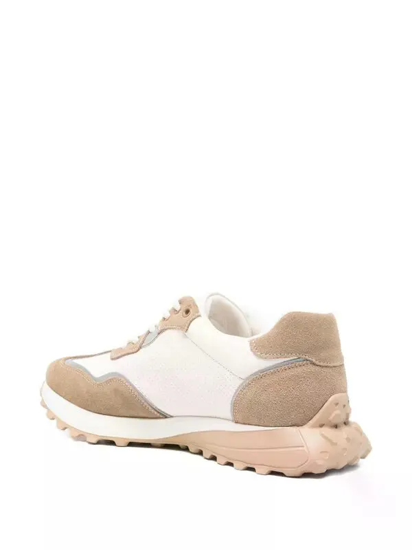 SERGIO MORETTI FIRENZE Perforated Suede Panel Sneakers - Neutrals