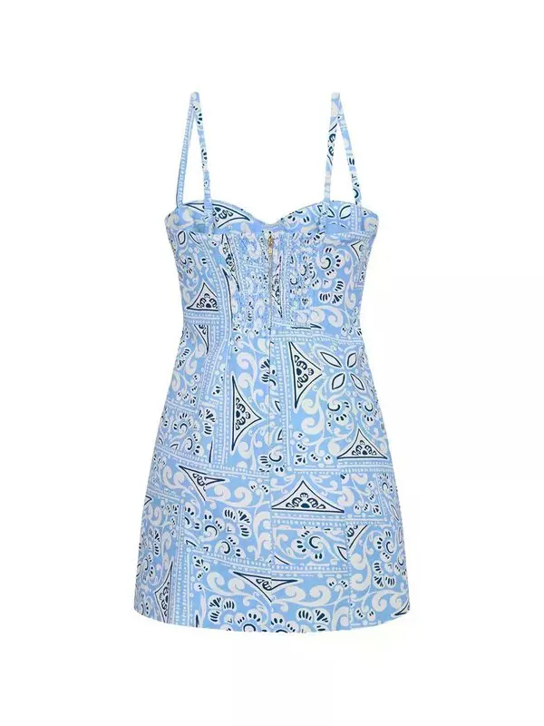 Cara Cara Claudine Heart-tile Mini Dress - Blue