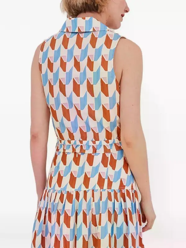 Cara Cara Hannah Geometric-print Cropped Top