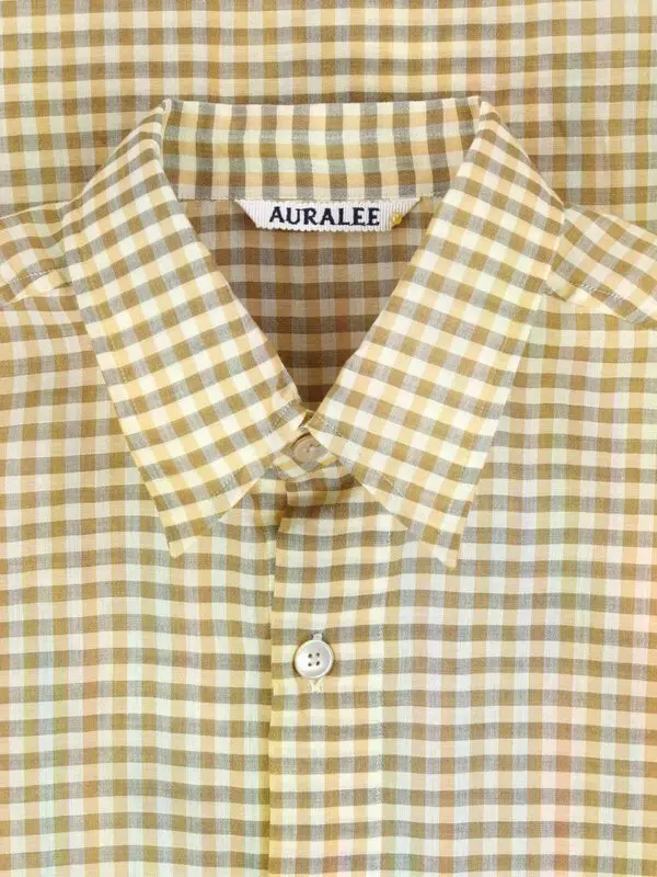 Auralee Airy Gingham-check Shirt