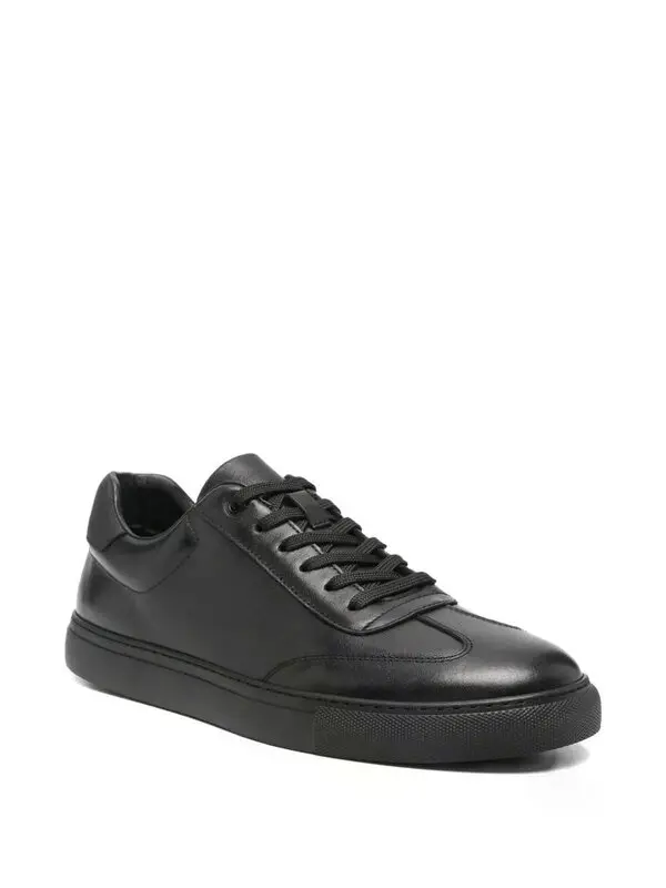 SERGIO MORETTI FIRENZE Panelled Leather Lace-up Sneakers - Black