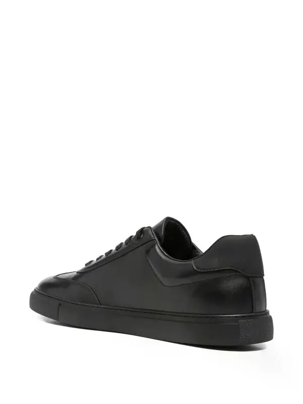 SERGIO MORETTI FIRENZE Panelled Leather Lace-up Sneakers - Black