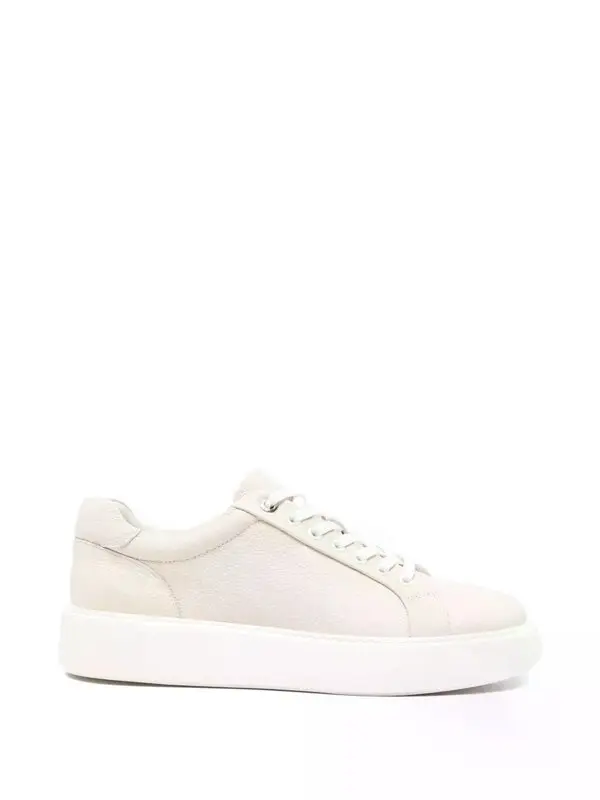 SERGIO MORETTI FIRENZE Pebbled Leather Lace-up Sneakers