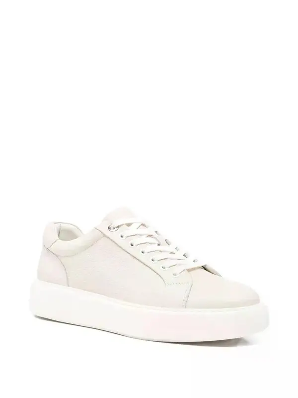 SERGIO MORETTI FIRENZE Pebbled Leather Lace-up Sneakers
