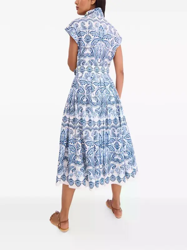 Cara Cara Paisley Print Belted Midi Dress
