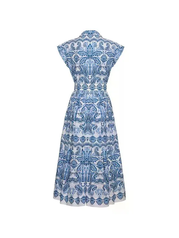 Cara Cara Paisley Print Belted Midi Dress
