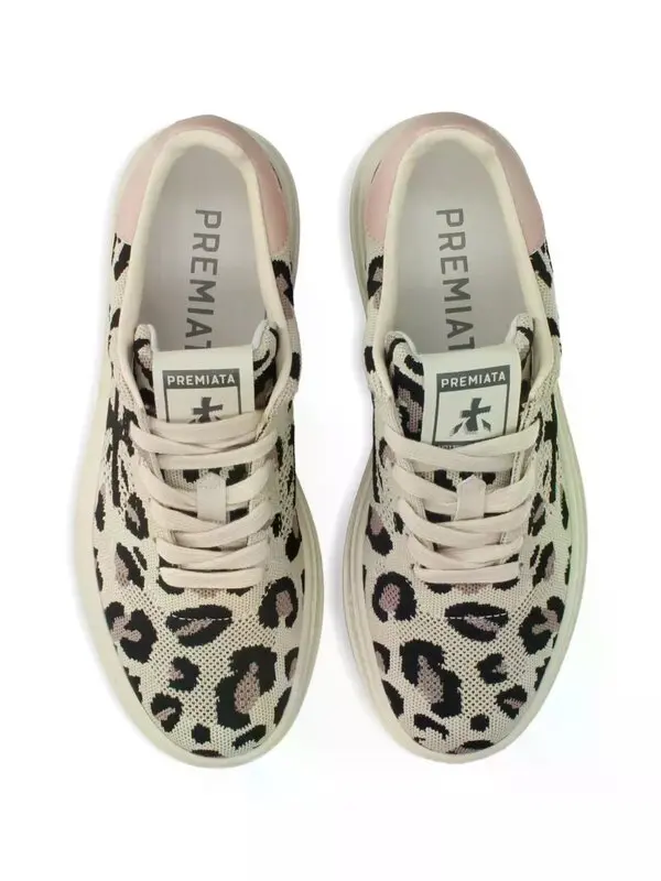 Premiata Quinnd Leopard Print Sneakers - Neutrals