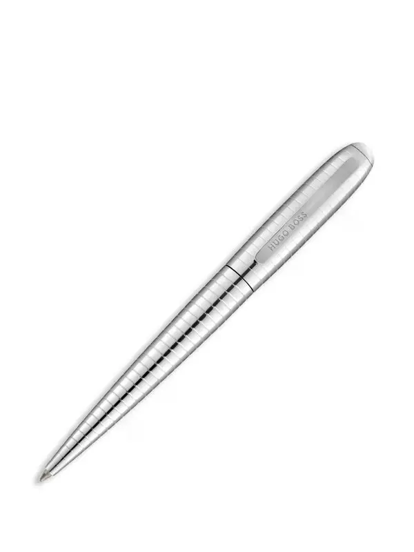 BOSS Ribbed Stainless-steel Pen - Silver