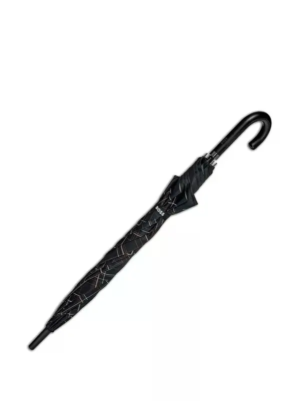 BOSS Check-pattern Curved-handle Umbrella