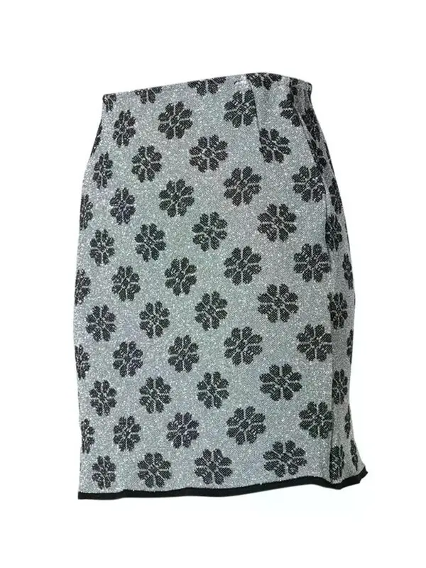 ANDREJ GRONAU Floral Metallic Mini Skirt