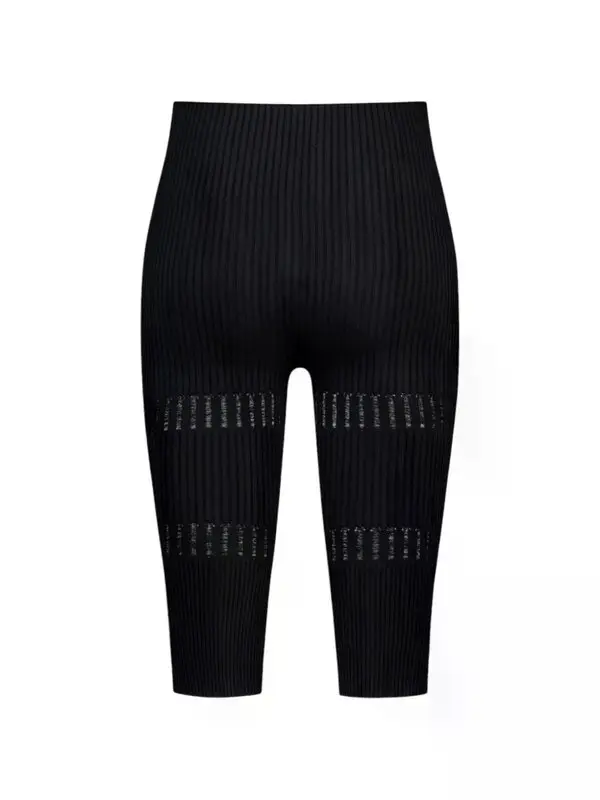 JUUKIFF Ribbed Knit Trousers With Open-work Detailing