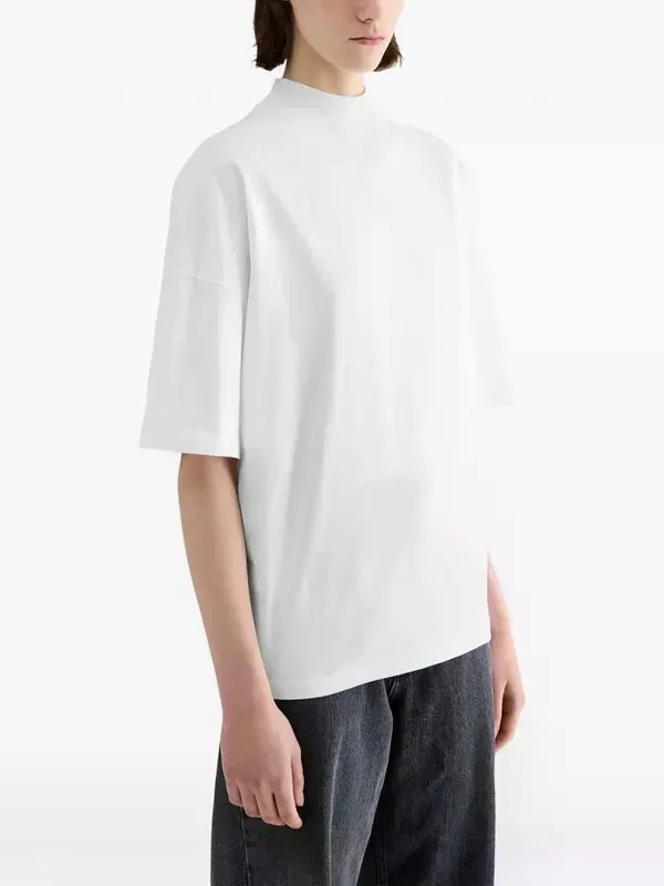 JIL SANDER Mock Neck Boxy-fit T-shirt - White