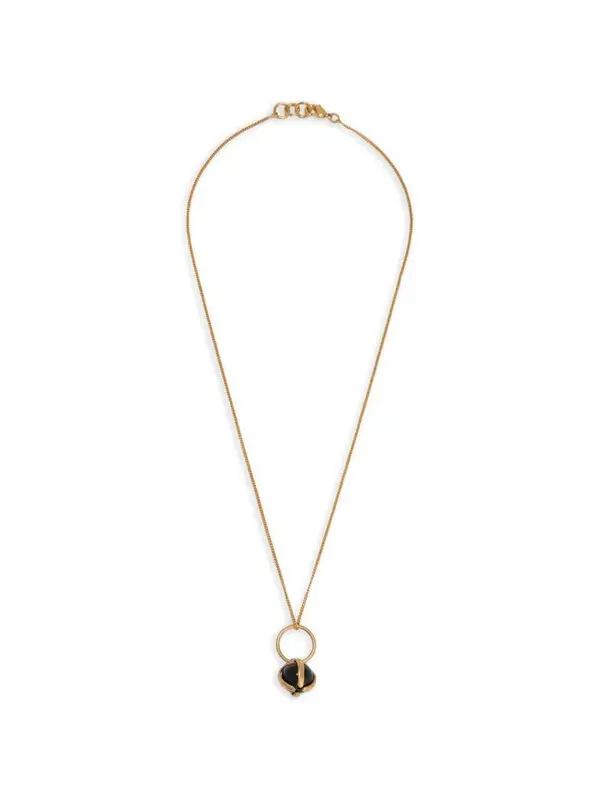 JIL SANDER Onyx Pendant Necklace - Black