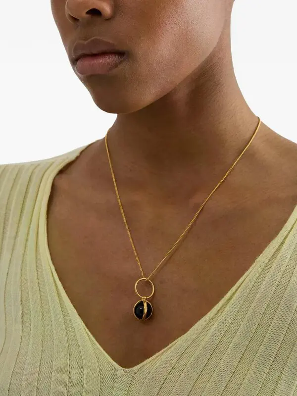 JIL SANDER Onyx Pendant Necklace