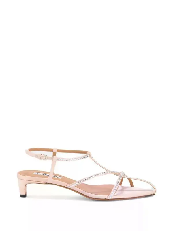 JIL SANDER Embellished Pointed-toe Sandals - Neutrals