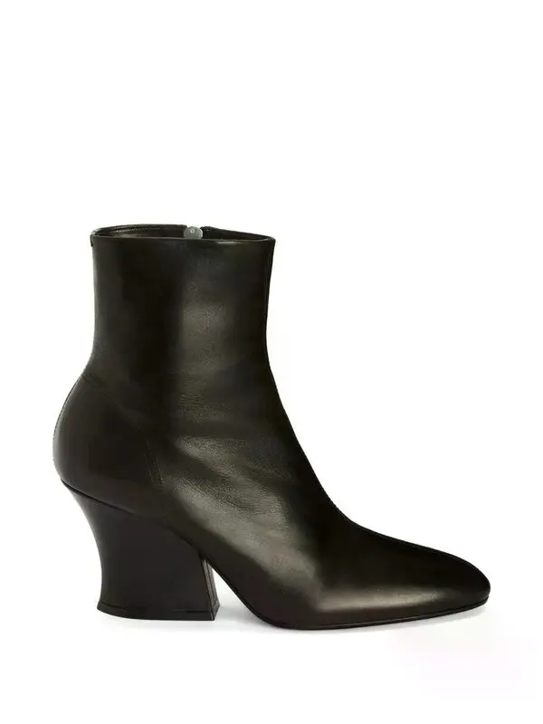 JIL SANDER Block Heel Ankle Boots - Brown