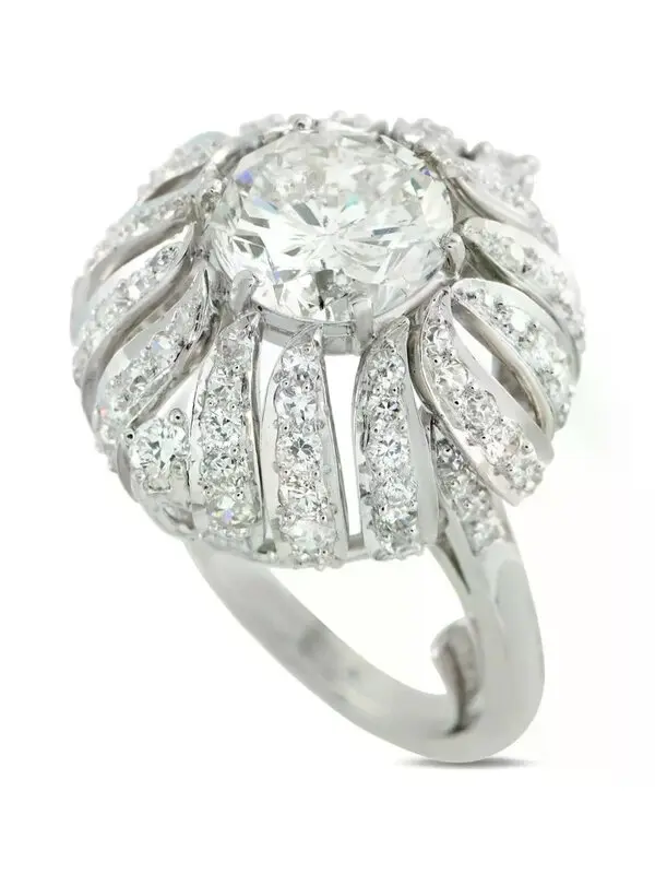 LB EXCLUSIVE Platinum Diamond Domed Ring - Silver