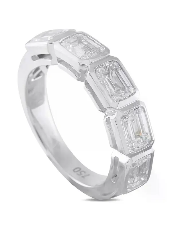 LB EXCLUSIVE Emerald-cut Diamond Ring In 18k White Gold - Silver