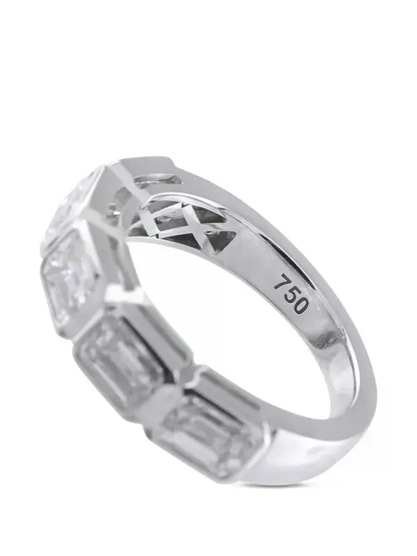 LB EXCLUSIVE Emerald-cut Diamond Ring In 18k White Gold - Silver