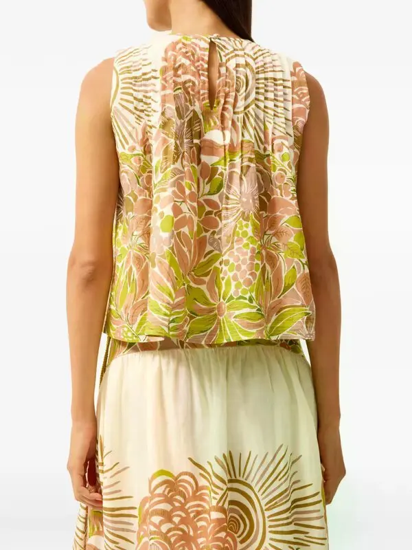 MARIE OLIVER Leta Top Beige/green Floral Print