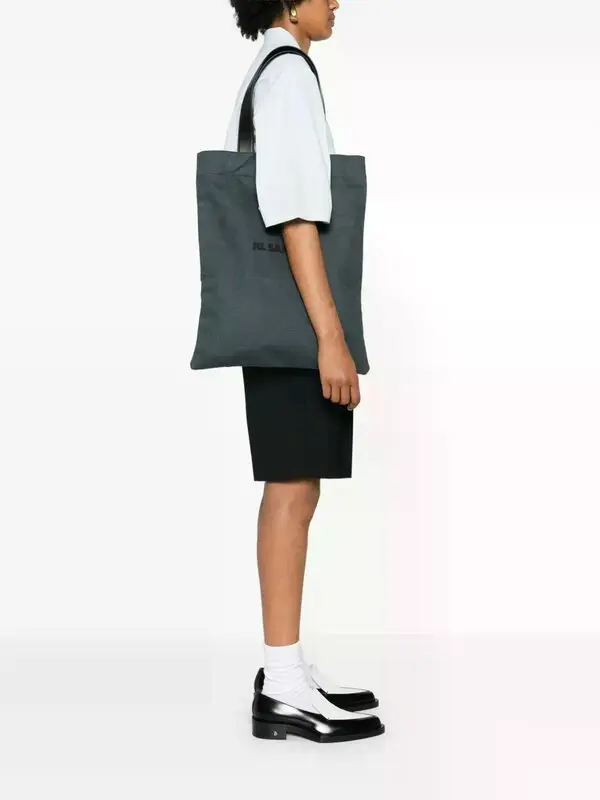 JIL SANDER Logo-print Canvas Tote Bag