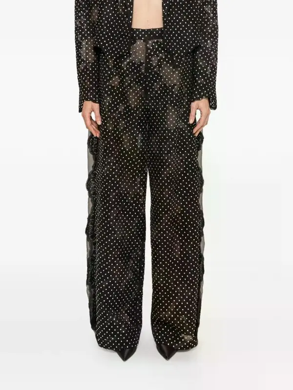 NISSA Embellished Lace Palazzo Pants