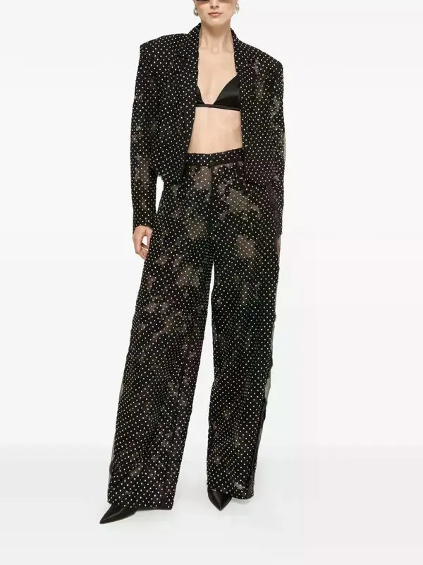 NISSA Embellished Lace Palazzo Pants